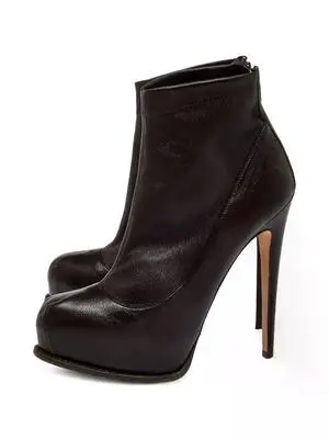 Brian Atwood Platform Leather Ankle Boots - Red