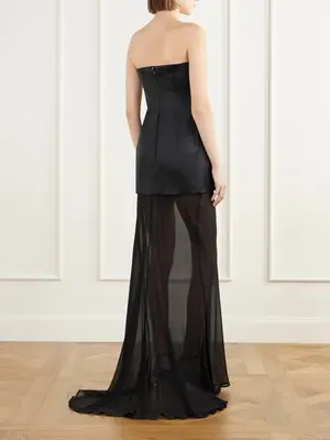 Sportmax Cilen Layered Satin And Silk Bustier Gown