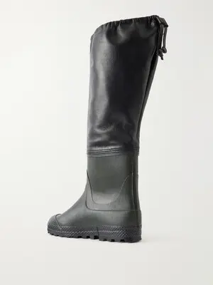 RIER Farmer Leather-trimmed Rubber Rain Boots