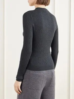 LISA YANG Marguerite Ribbed Cotton And Cashmere-blend Sweater