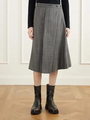Our Legacy Mono Wool Broken Twill Wrap Midi Skirt