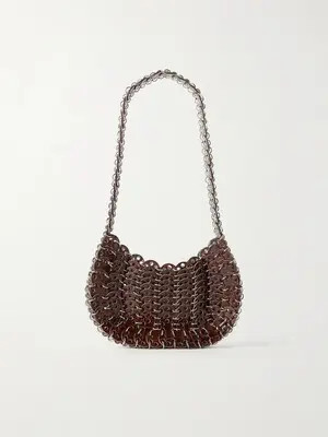 Rabanne Moon Flip Croc-effect Leather Chainmail Shoulder Bag - Multi