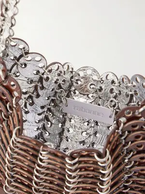 Rabanne Moon Flip Croc-effect Leather Chainmail Shoulder Bag