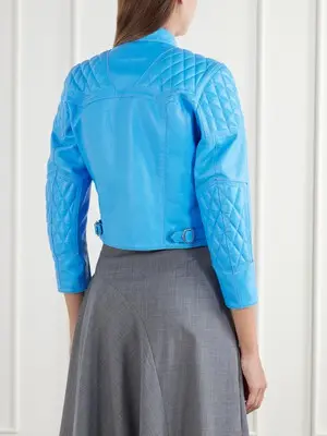 Acne Studios Cropped Quilted Leather Jacket