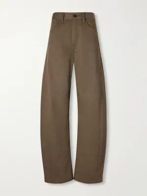 AGOLDE Luna Cotton-twill Barrel-leg Pants - Brown