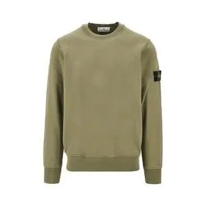 Stone Island Logo Badge Organic Cotton Weathirt - Green