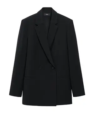 Theory Admiral Crepe Relaxed Double-breasted Blazer