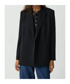 Theory Admiral Crepe Relaxed Double-breasted Blazer