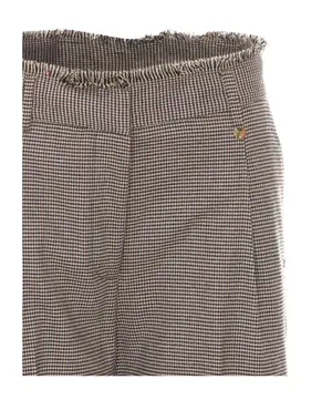 Liu Jo Frayed Houndstooth Wide-leg Pants