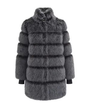 Patrizia Pepe Faux Fur Padded Jacket - Black