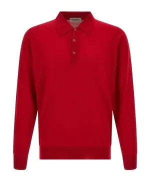 John Smedley Dorset Long-sleeve Polo Shirt - Red