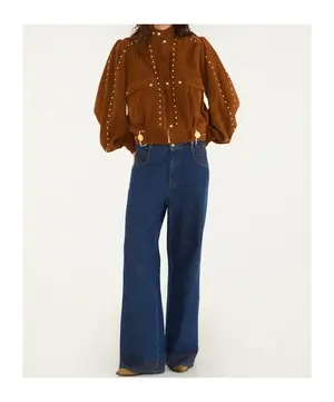 Farm Rio Studded Puff-sleeve Jacket