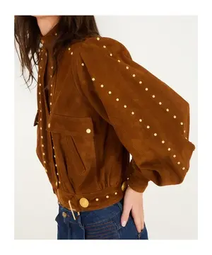Farm Rio Studded Puff-sleeve Jacket