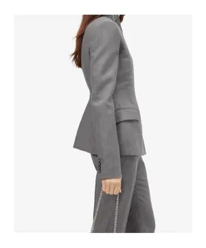Alexander McQueen Wool Pinstripe Cross Lapel Jacket