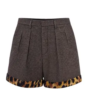R13 Pleated Turn-up Shorts