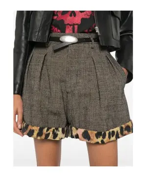 R13 Pleated Turn-up Shorts