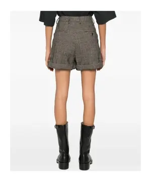 R13 Pleated Turn-up Shorts