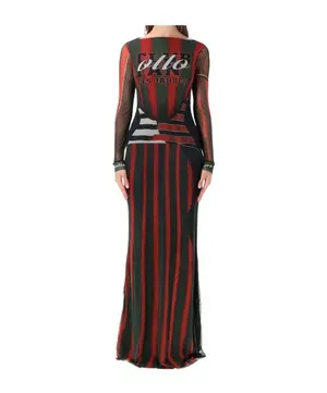 Ottolinger Mesh Long Sleeve Maxi Dress - Multicolour