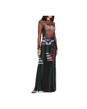 Ottolinger Printed Mesh Maxi Skirt - Multicolour
