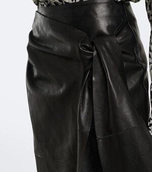 Nour Hammour Viret Leather Skirt