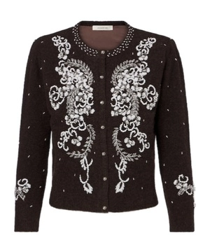 JACQUES WEI Beaded Wool-blend Cardigan