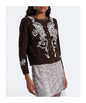 JACQUES WEI Beaded Wool-blend Cardigan
