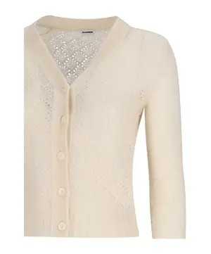 JIL SANDER Lace-knit Mohair-blend Cardigan