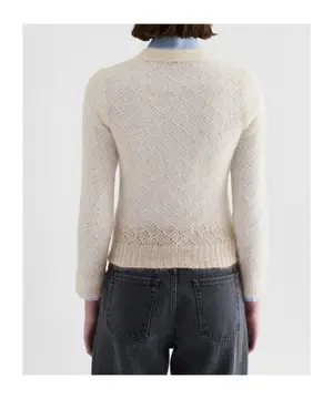 JIL SANDER Lace-knit Mohair-blend Cardigan