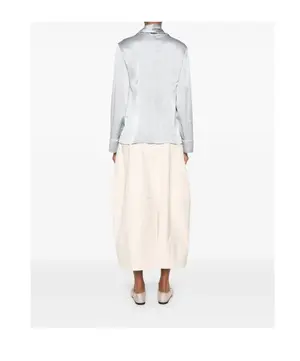 FORTE_FORTE Fringe-trim Tie-neck Shirt