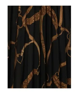 Ralph Lauren Pleated Printed Skirt - Blacktan