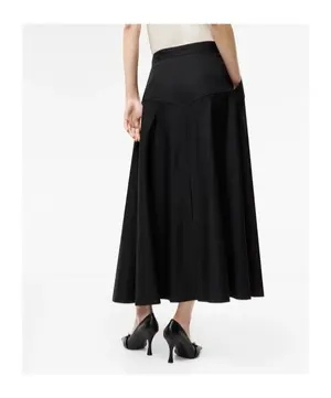 Burberry Wool Twill Midi Skirt