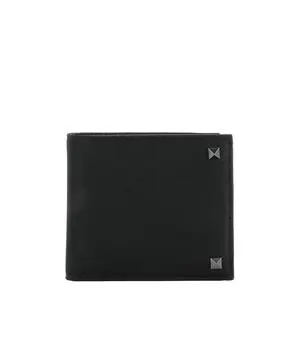 Valentino Garavani Rivet Folding Wallet - Black