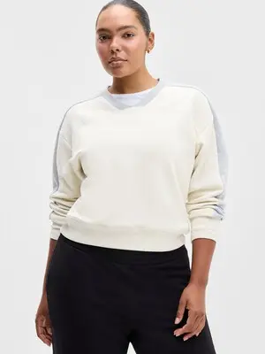 Athleta Forever Fleece V-neck Sweatshirt - Bone