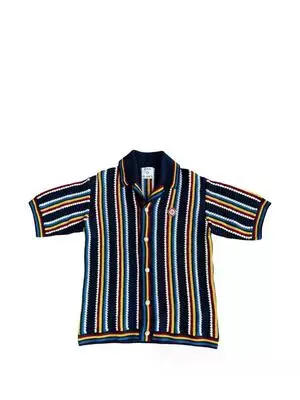 Casablanca Crochet Striped Shirt - Blue