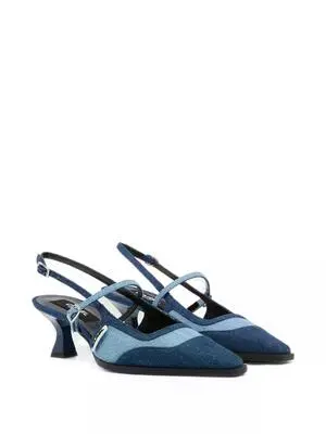 CAREL Cecile Bicolor Denim Slingback Pumps - Blue