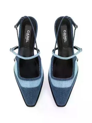CAREL Cecile Bicolor Denim Slingback Pumps