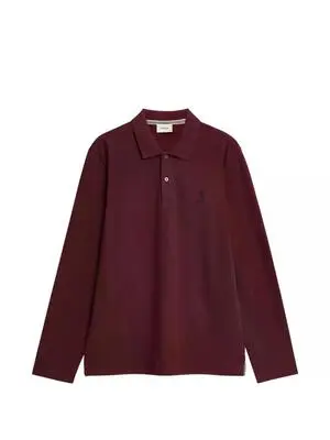 Pringle Of Scotland Long-sleeve Pique Polo Shirt - Red