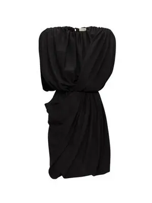 Magda Butrym Draped Gathered Mini Dress - Black