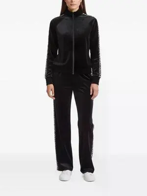 Versace Velvet Side-stripe Track Pants - Black