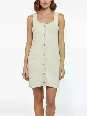 Celine Crochet Sleeveless Mini Dress - Neutrals