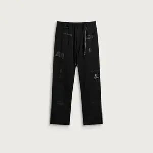 MASTERMIND WORLD Doodle Print Regular Easy Pants - Black