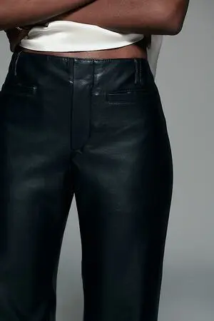 Anthropologie Faux Leather Mid Rise Pants