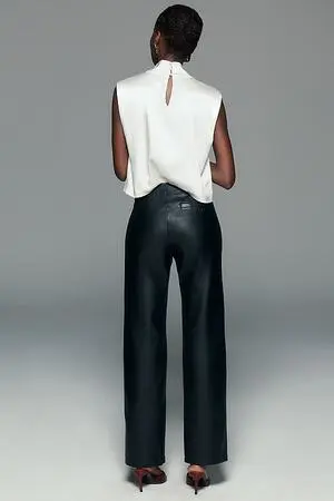 Anthropologie Faux Leather Mid Rise Pants