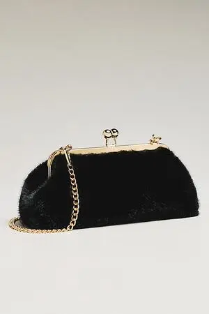 LISI LERCH Sarah Faux Fur Clutch - Black
