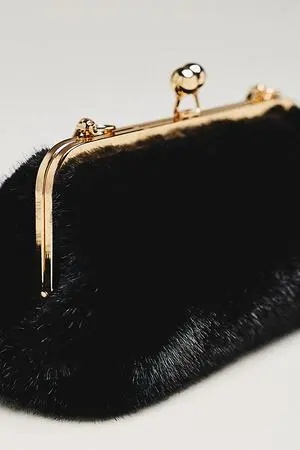 LISI LERCH Sarah Faux Fur Clutch - Black