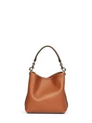 Gucci Brown Leather Logo Bucket Bag