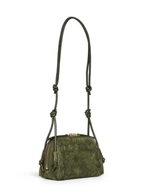 Bottega Veneta Green Tweed Concert Pouch