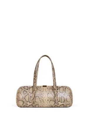 MUGLER Beige Snake Aurora Handbag