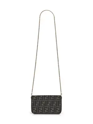 Fendi Tobacco Brown Wallet On Chain Tube Compact Wallet On Chain