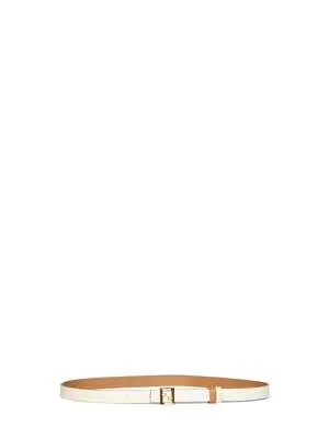 Fendi Camel And Dark Parchment Leather 20 Mm Reversible Ff Belt